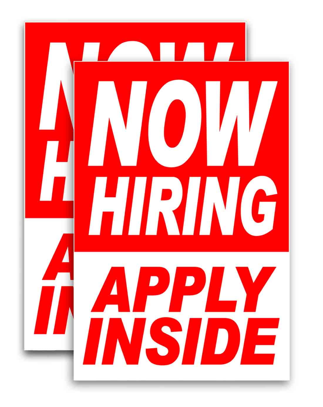 Now Hiring Apply Inside (24" X 36") Vinyl Decal Only (Pack of 2) |Sign ...