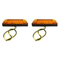 2pcs 4Inch Amber LED Light 12V Sealed Utility Strip Bar Lights 6LED RV ...