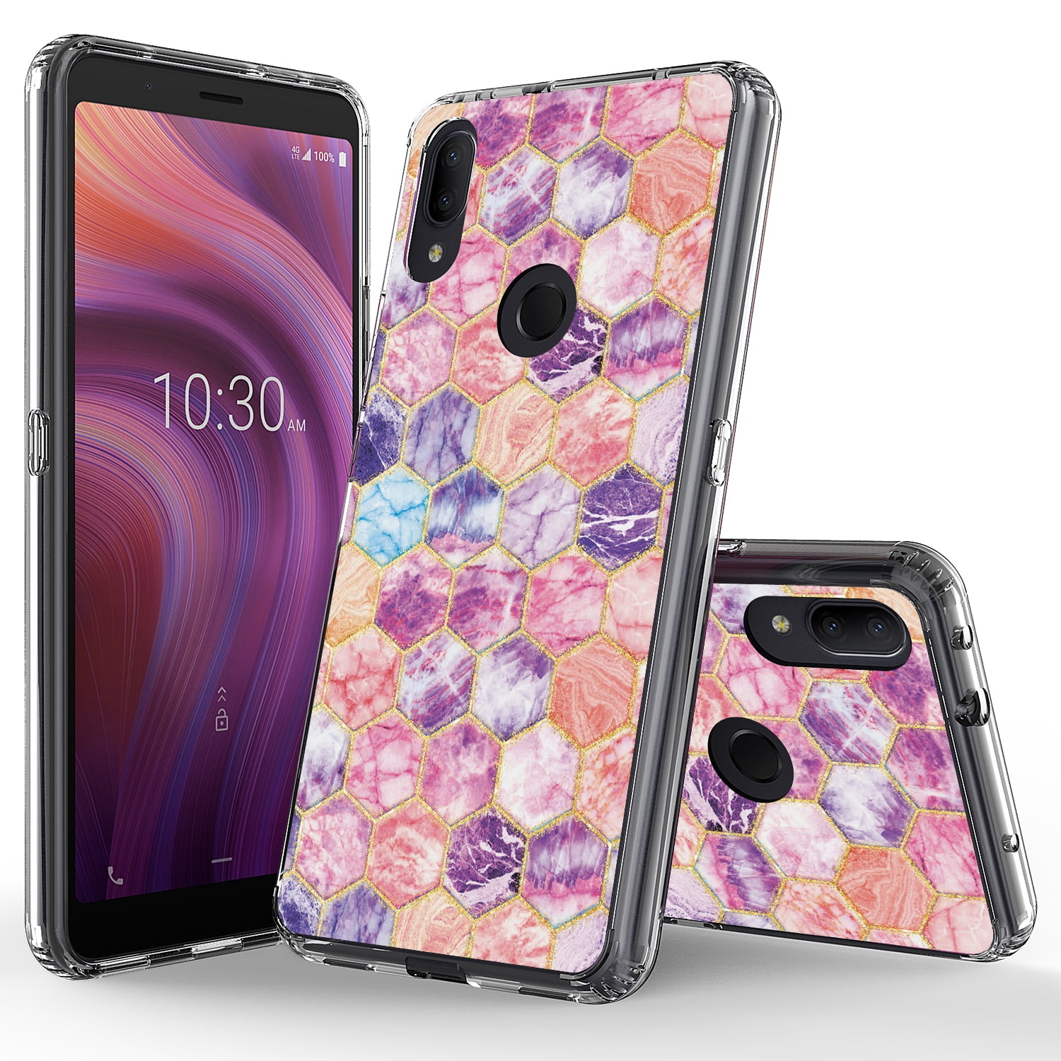 Alcatel 3V 2019 Case, KAESAR Hybrid Bling Glitter Sparkle Hexagon ...