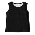 Boys Tank Tops Solid Color Sleeveless Round Neck Waffle Texture Chest ...
