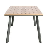 GDF Studio Erma Outdoor Aluminum 7 Piece Dining Set, Gray Wicker ...