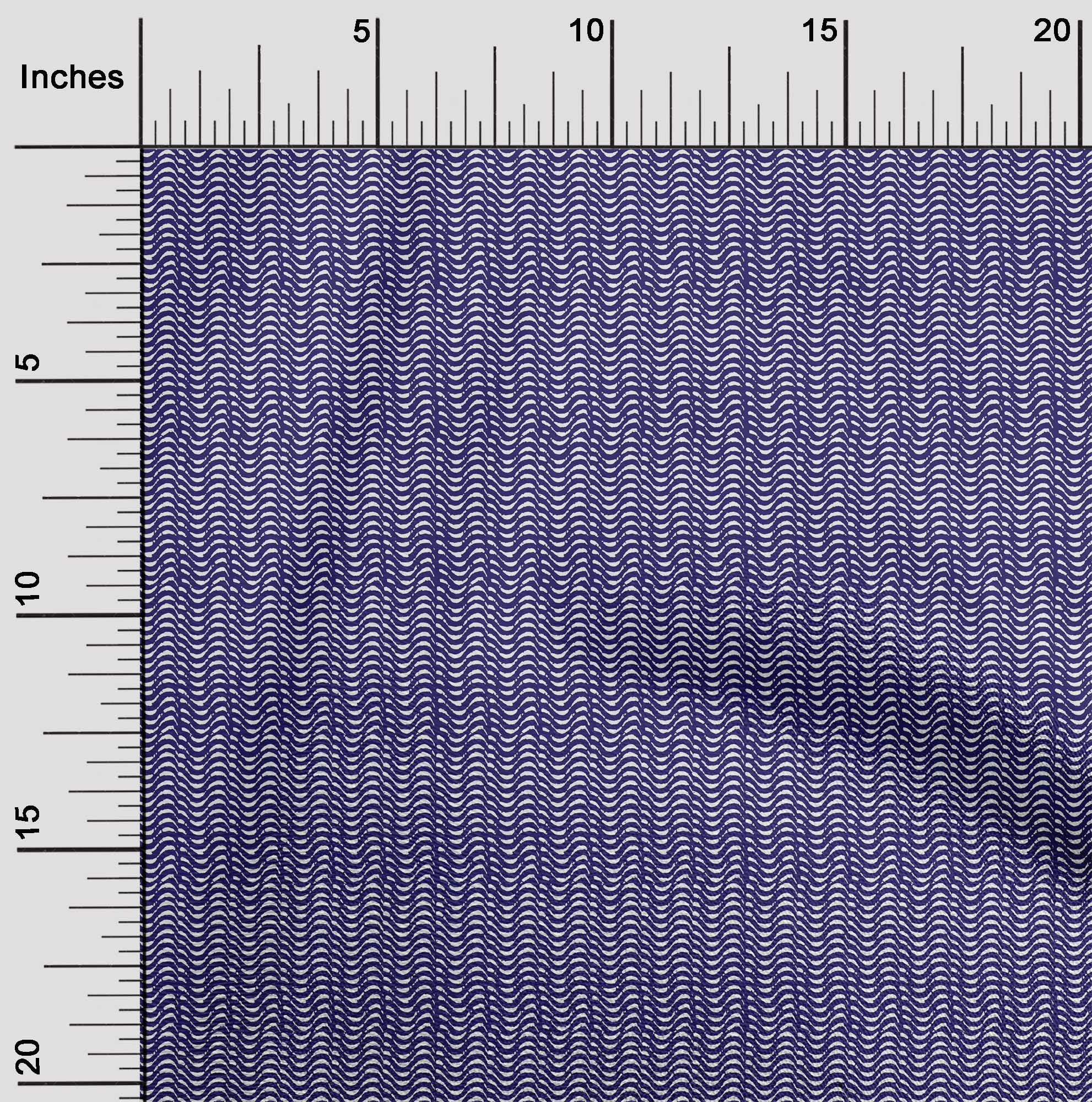 oneOone Cotton Poplin Fabric Wave Block Print Fabric By The Yard 42 ...