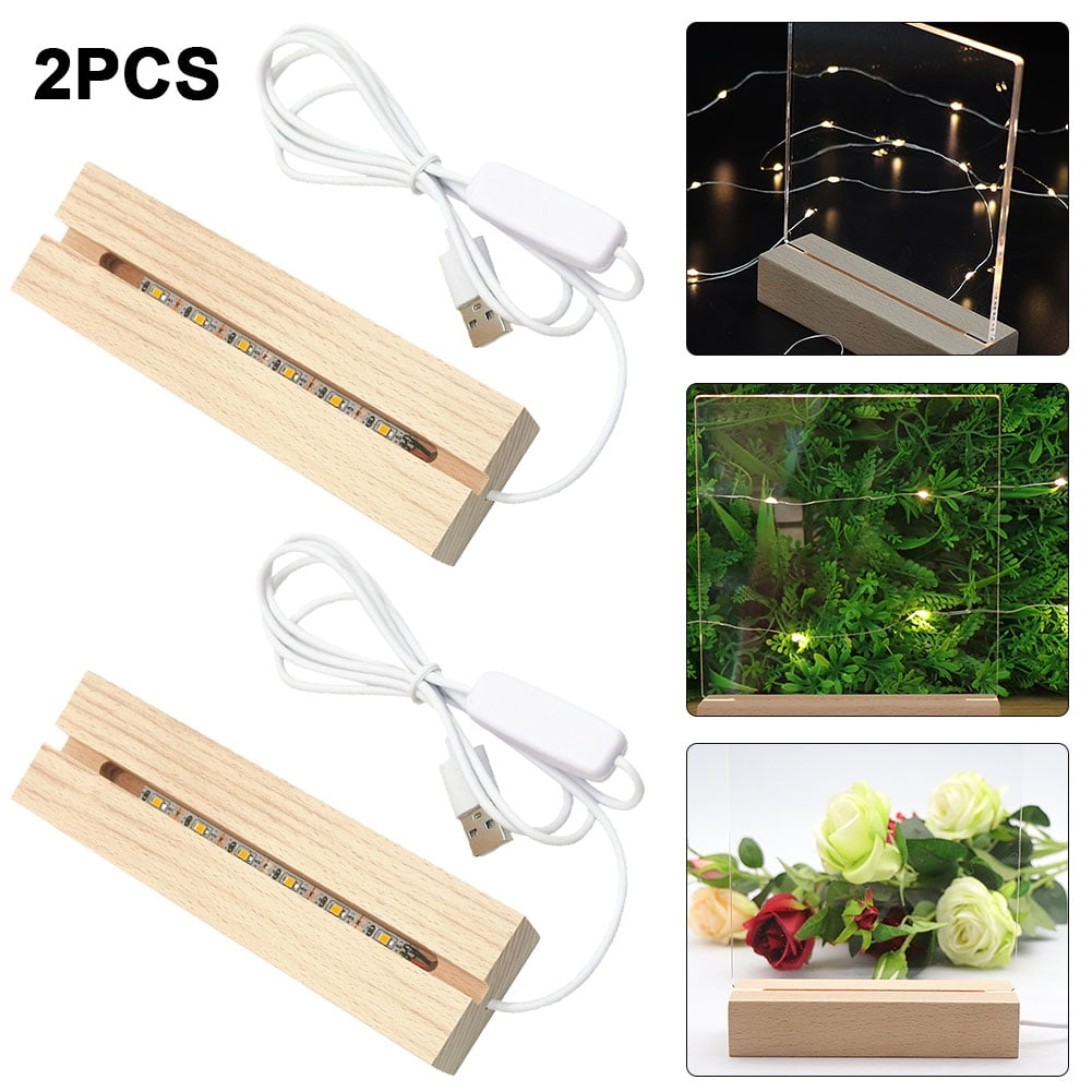 Base LED cuadrada con base luminosa fondo cuadrado haya (luz cálida - normal 15*3*4 5 CM ...