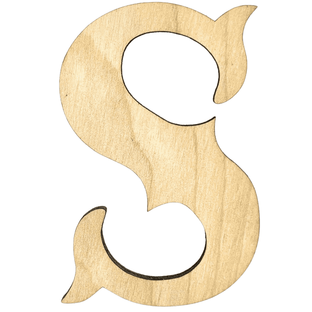 Krafty Supply 3" Tall Birch Plywood Letter S |1/4" Thick | Western ...