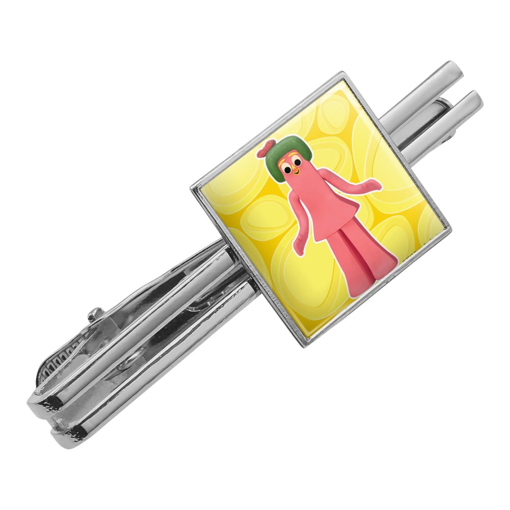 Minga Gumby's Little Sister Clay Art Square Tie Bar Clip Clasp Tack ...