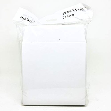 White Cardboard 5" X 5" CD/DVD/Blu-ray Mailer with Flap, Tape and Seal ...
