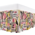 Abstract Art Bed Skirt California King Size 16 Inch Drop, Pink and ...