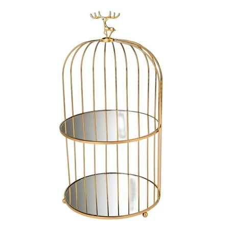Bird Cage Rack Cosmetic Organizer Holder for Brush Dessert Display ...