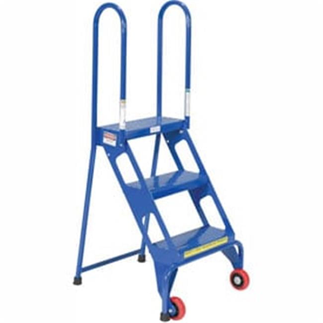 Folding Step Ladder with Wheels - 3 Steps - Walmart.com