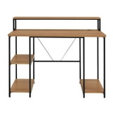 Mainstays 47" Computer Desk with Storage Shelves, Walnut Finish ...