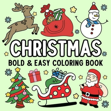 Bold & Easy Coloring Book for Christmas: Christmas Books, Activity Book ...