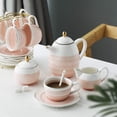 Sweejar Porcelain Tea Sets,8 oz Cups and Saucer Teaspoon Set of 4, with ...