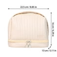 Double Layer Makeup Organizer Bag with Handle and Zipper Storage ...