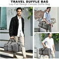 Duffle Bag for Travel, Canvas Travel Duffel Bags with Lay-Flat Design ...