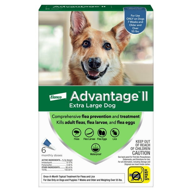 Advantage II Vet-Recommended Flea Prevention for XL Dogs +55 lbs, 6 ...
