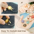 8Pcs Rhinestone Flower Button Cover Decorative Faux Crystal Shirt ...