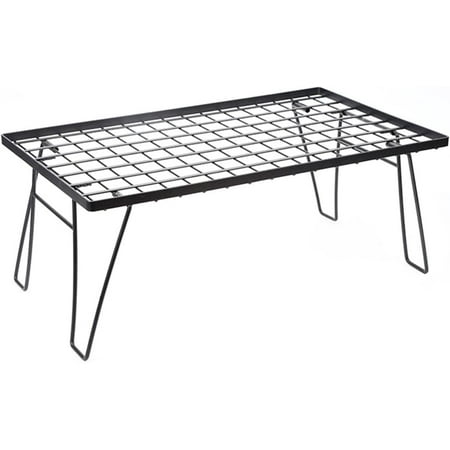 Outdoor Camping Folding Table Iron Storage Rack Iron net Camping Table ...