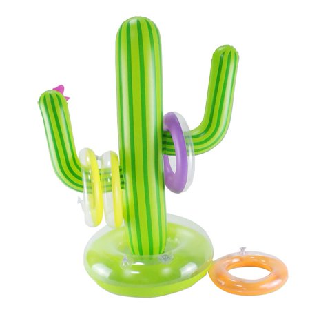 5PCS Inflatable Cactus Ring Toss Game Set Floating Swimming Ring Summer ...