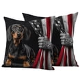 Black Dog Animal Outdoor Waterproof Throw Pillow Covers 20x20 Set of 2 ...