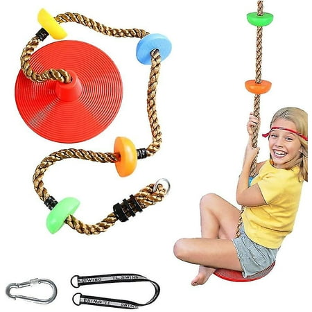 Tree Swing For Kids - Single Disk Outdoor Climbing Rope With Platforms ...