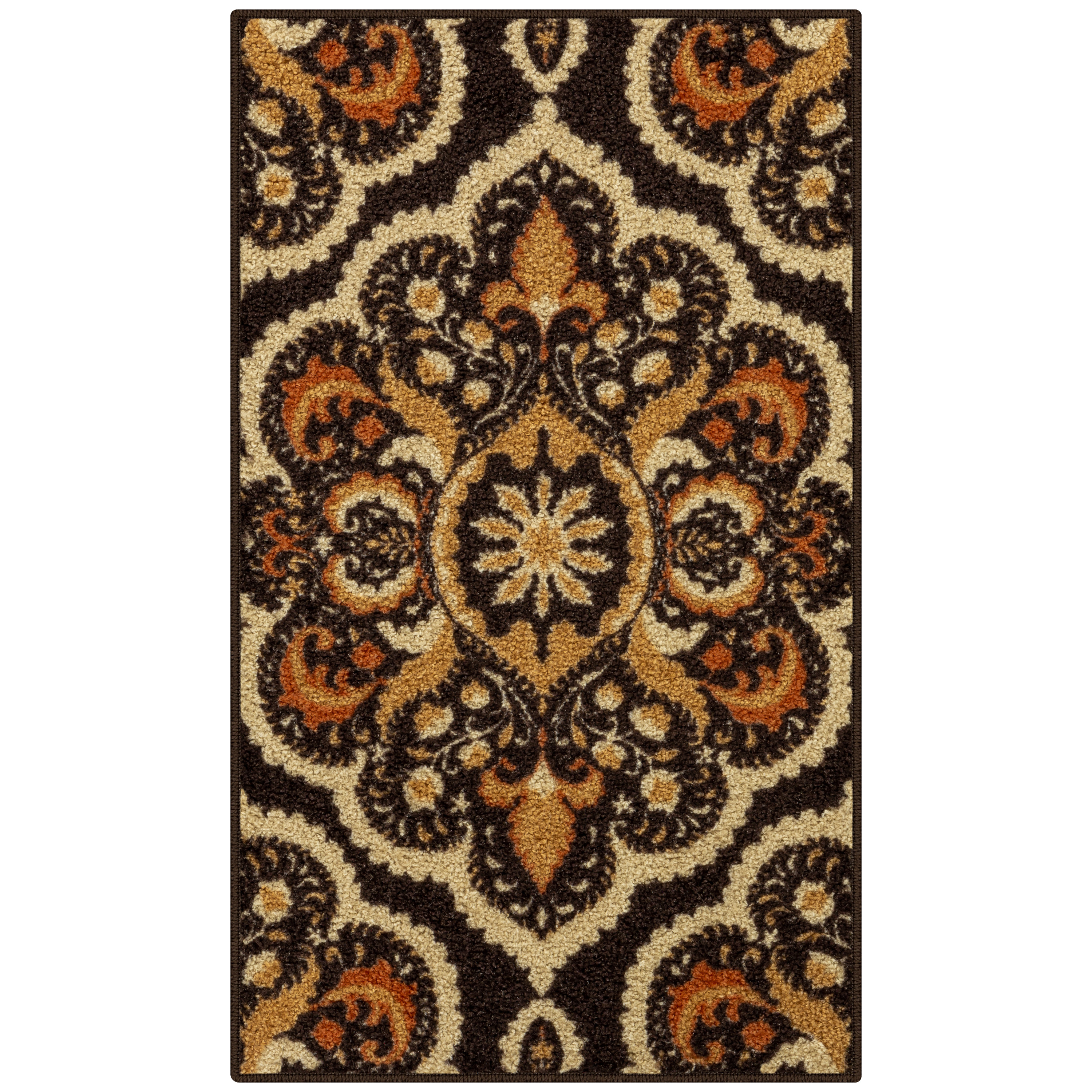 Mainstays Traditional Roxanne Medallion Rust Orange Area Rug, 1'8"x2'10 ...
