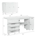 Resenkos Folding Sewing Table Shelves Storage Cabinet Craft Cart with ...
