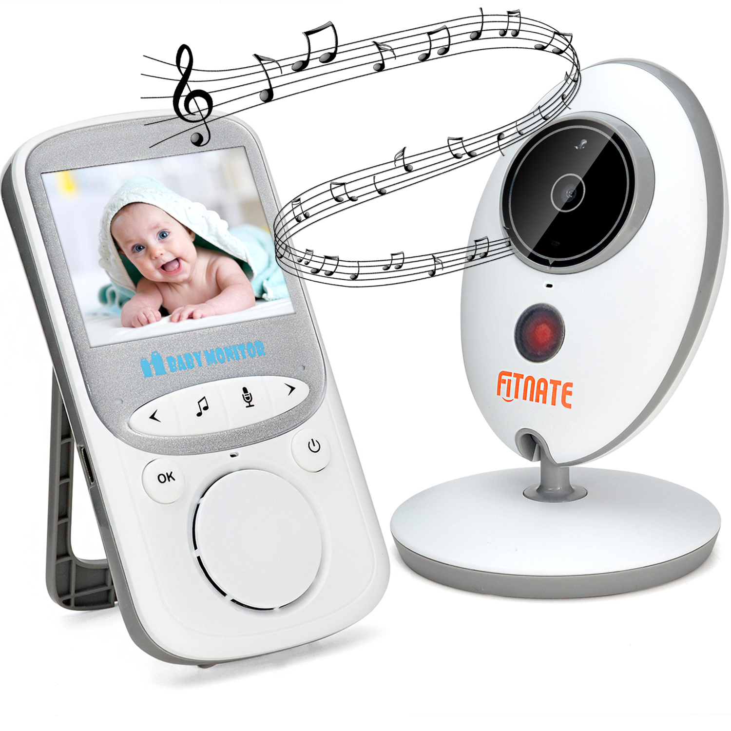 Fitnate Wireless Video Baby Monitor (Larger 2″ Monitor) Digital Camera ...