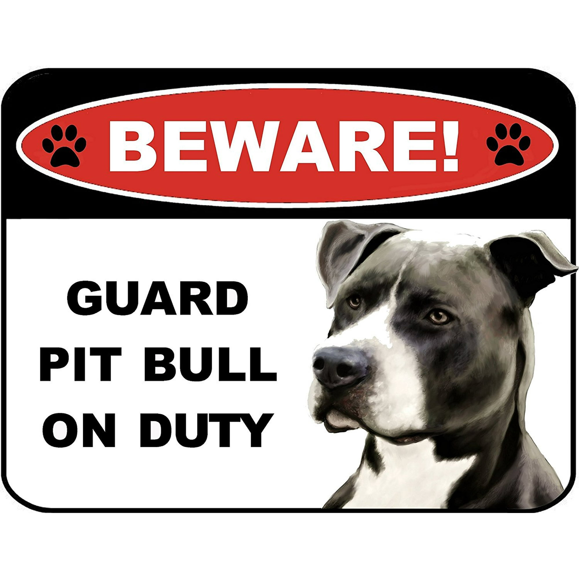 Beware Of Dog Sign Pitbull