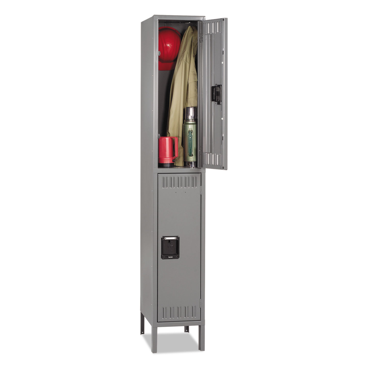 Tennsco Double Tier Locker with Legs, Single Stack, 12w x 18d x 78h ...