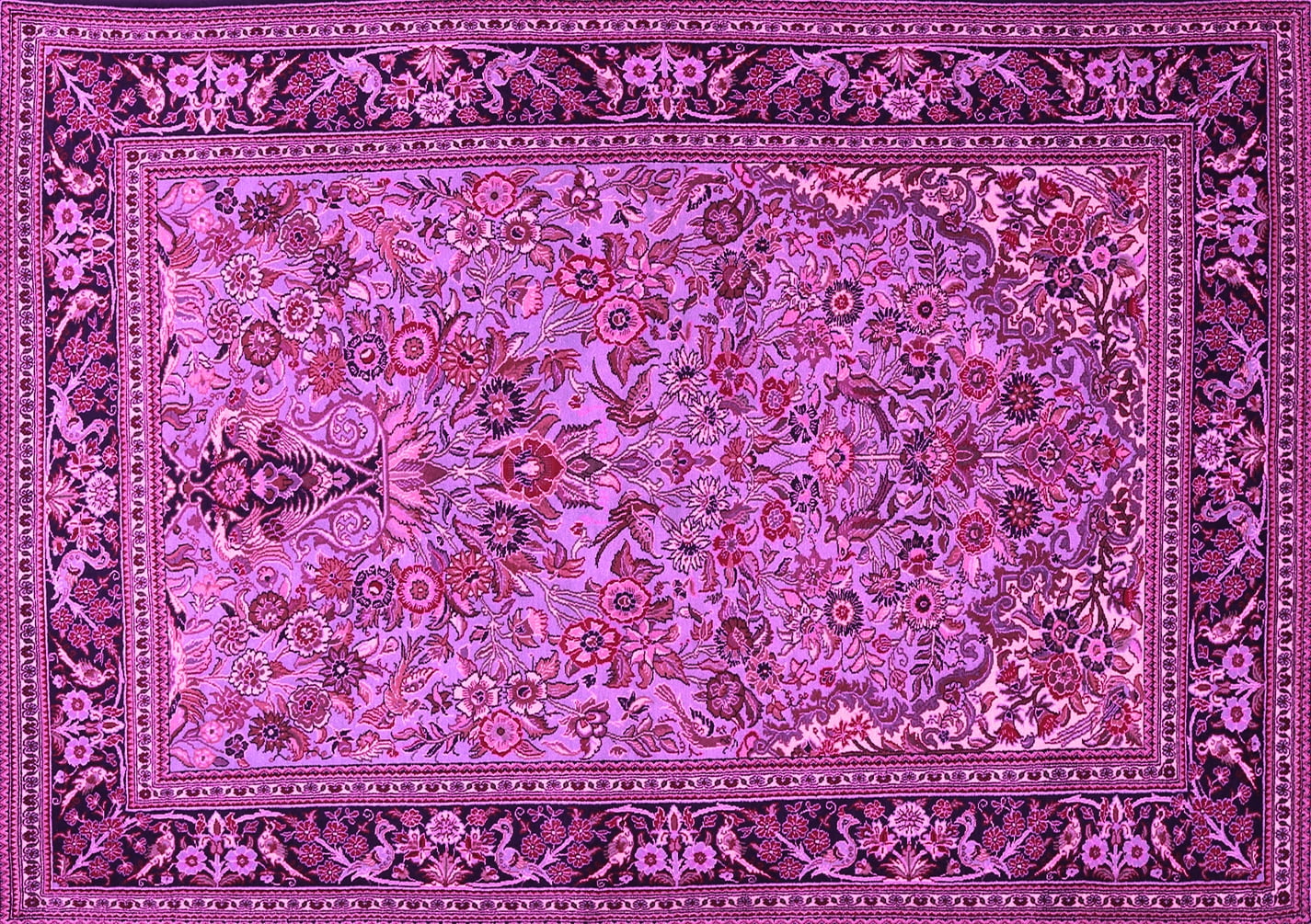 Ahgly Company Indoor Rectangle Persian Pink Traditional Area Rugs, 5' x ...