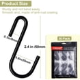 30 Pack 2.4 inches S Hooks for Hanging on Wire Shelves, Black S Shaped ...