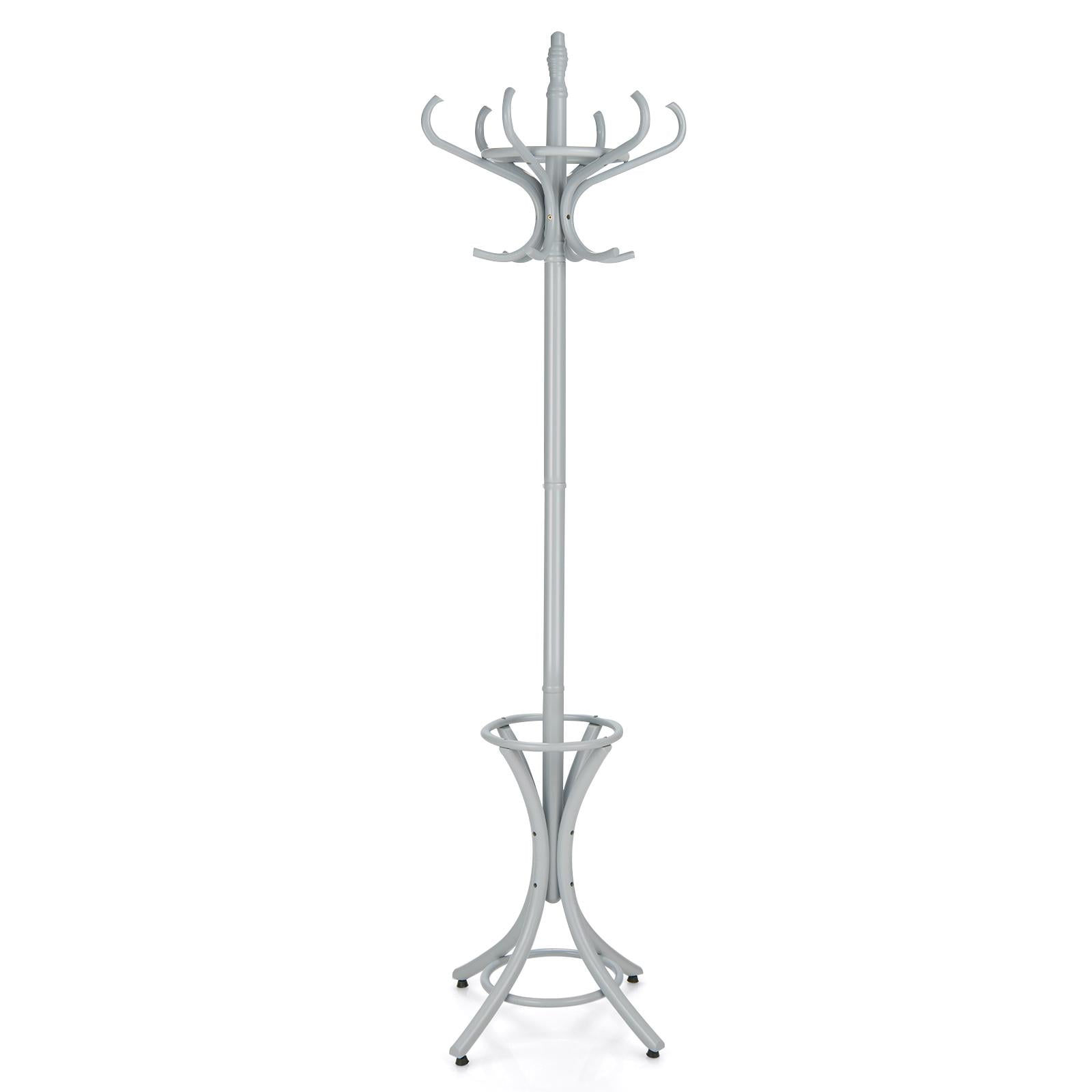 Giantex 75.5" Coat Rack Free standing, Wooden Coat Rack Tree with 12 ...