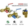 Hydro Master Tankless Water Heater Service Valve Kit, 3/4-Inch IPS ...