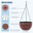2-Pack Self-Watering Hanging Planters 13.8" – Resin Rattan Baskets with ...