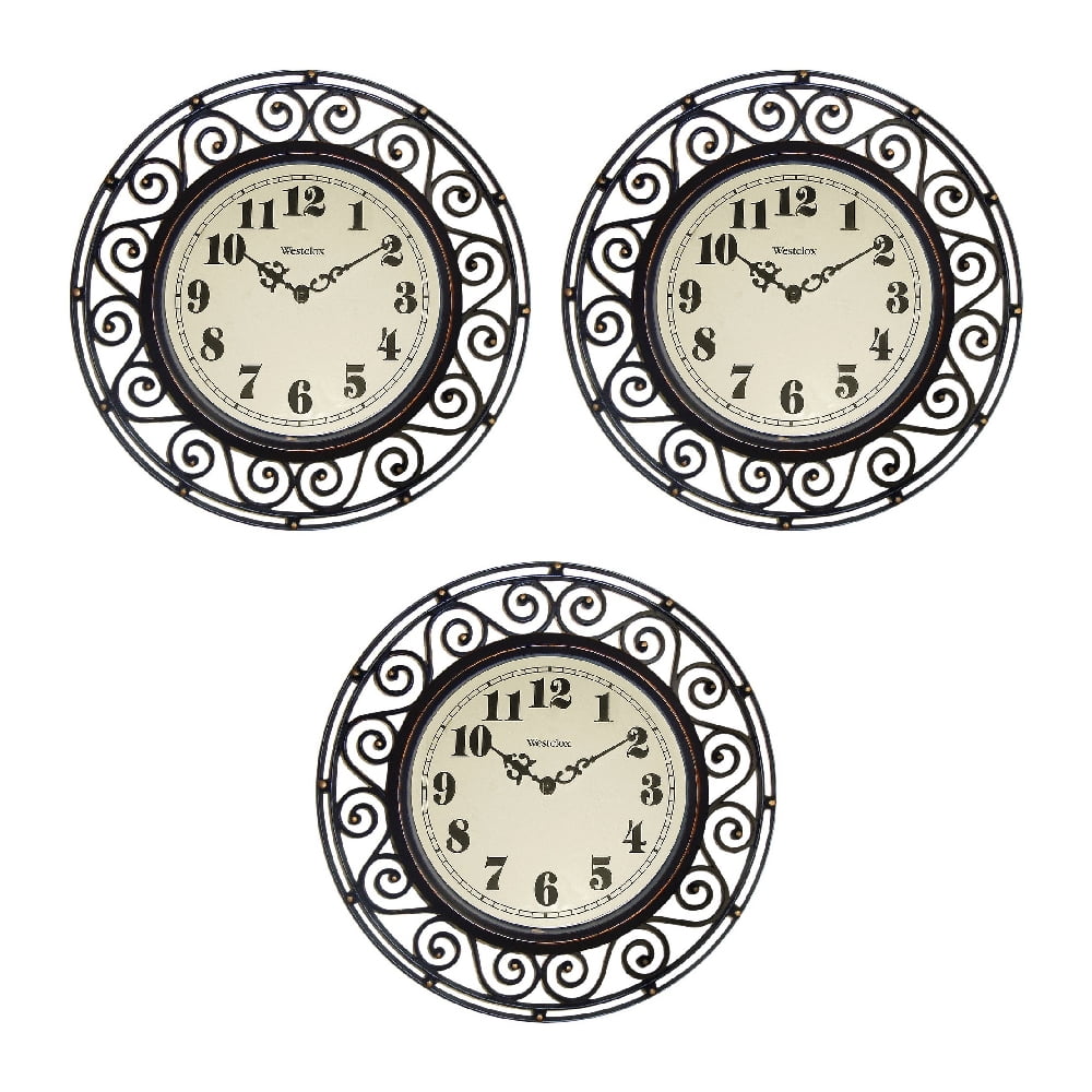 Westclox Wall Clock Wrought Iron Look Style 32021A Round 12 inch Analog ...