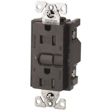 Cooper Wiring 9566TRSSG Tamper Resistant Duplex GFCI Receptacle, 125 V ...