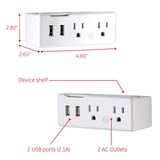GE Pro 2-Outlet 2-USB Port Charging Station, White, 35805 - Walmart.com