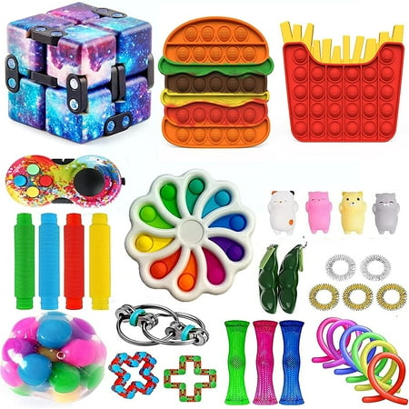 Fidget Toy Pack 30 PCS Sensory Fidget Toys Packs with Simple Dimple ...