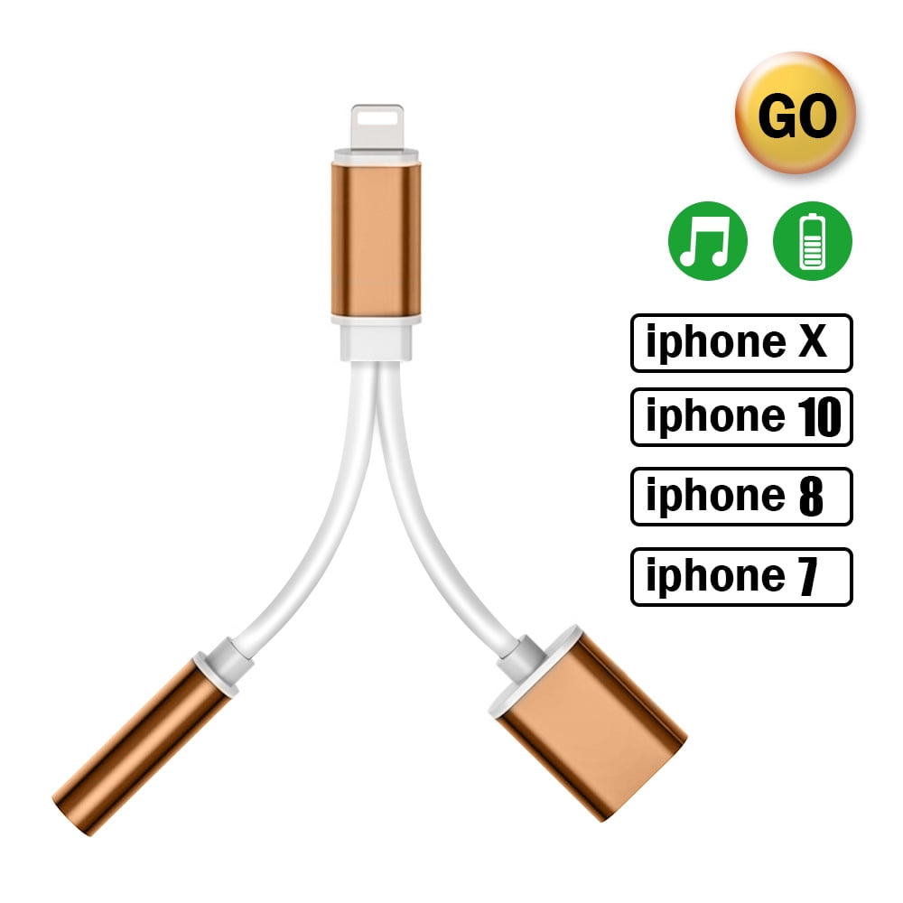 3.5 mm Headphone Jack & Charger Cable for iPhone Adapter, 2 in 1 Aux ...