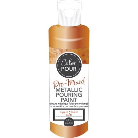American Crafts Color Pour Pre-Mixed Metallic Paint 8Oz-Copper ...