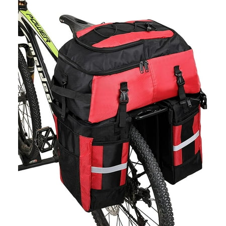 Wildken 3 in 1 Bike Rear Seat Bag Bike Pannier Bag 70L Rear Bike Rack Bag Waterproof Bike Cargo ...