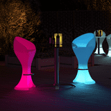 Magshion Set of 2 LED Light Up Square Bar Table + Stool, 16 Color ...