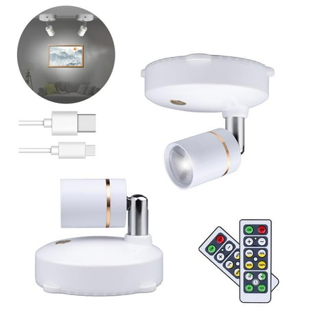 2 Pieces Spotlight LED Accent Lights Picture Focus for Home Battery ...