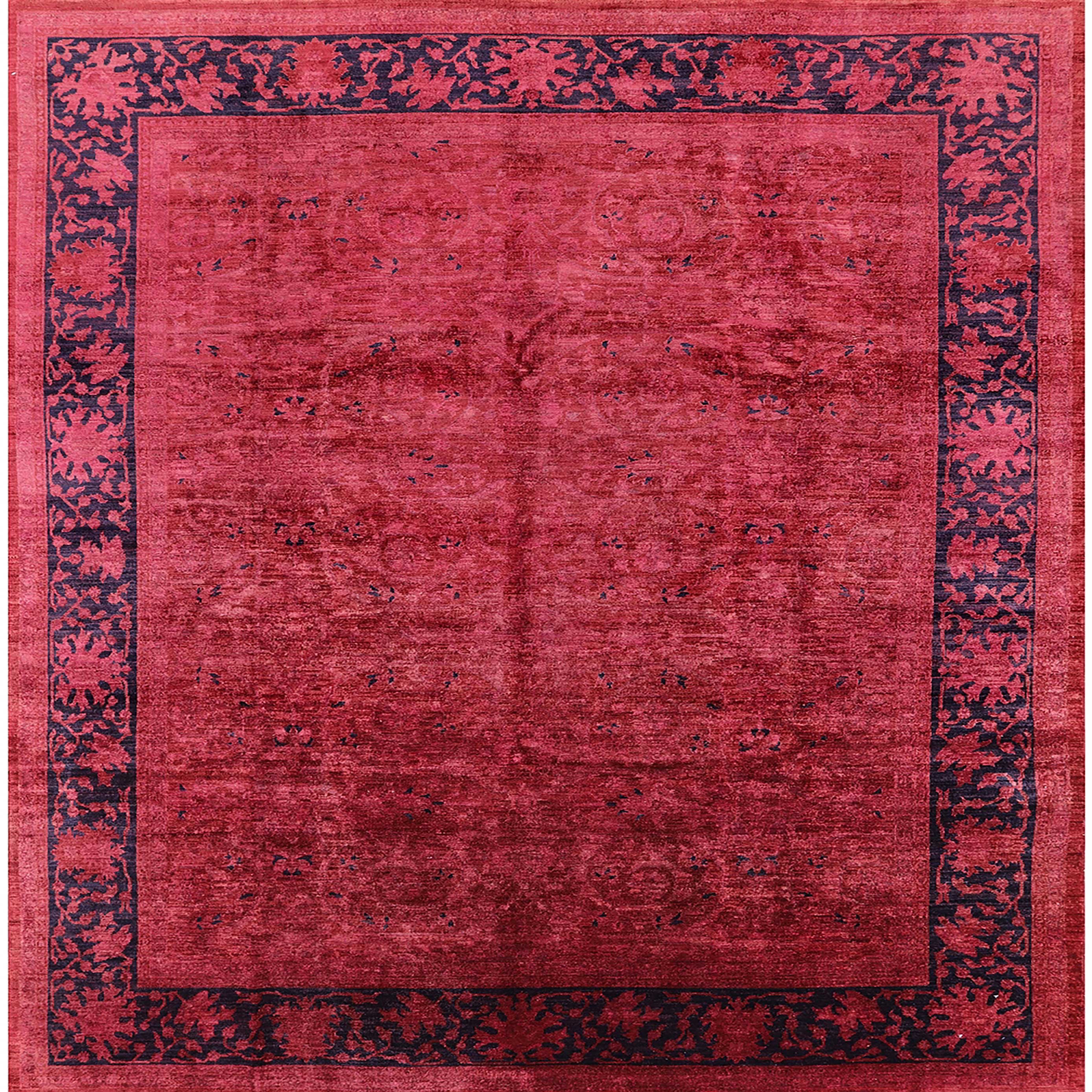 Ahgly Company Indoor Square Mid-Century Modern Bright Maroon Red ...