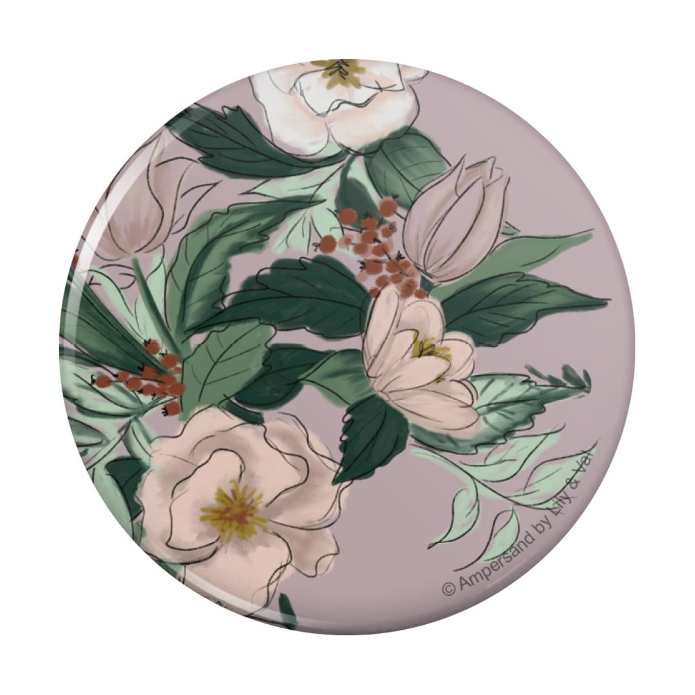 Pretty Floral Flowers Pinback Button Pin - Walmart.com