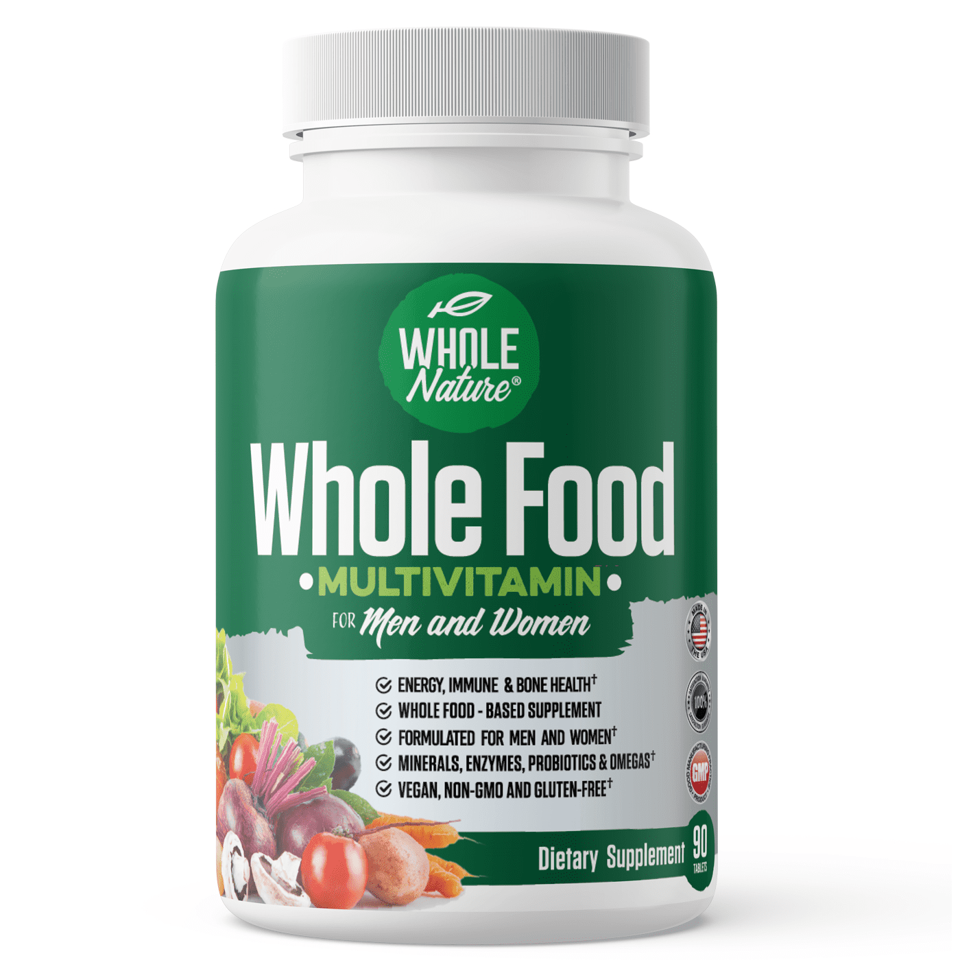 Whole Nature's Whole Food Multivitamin - with Probiotics and Omega for ...