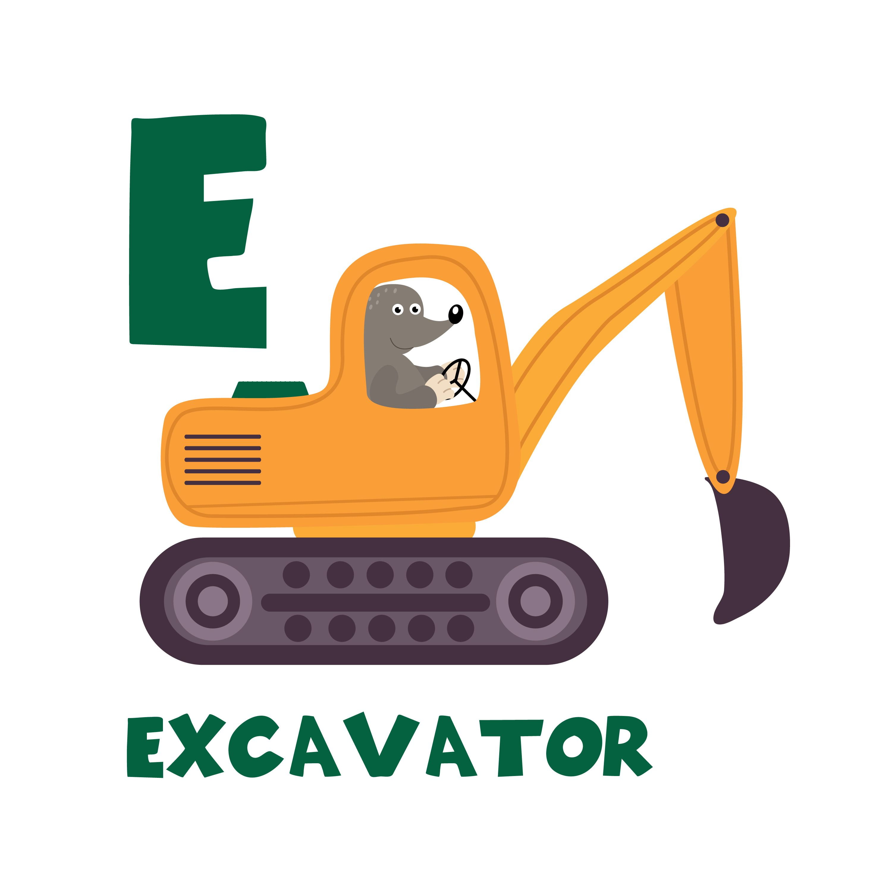 DAYCARE - Easy To Apply Child Care Excavator Animal Driver Multicolored ...
