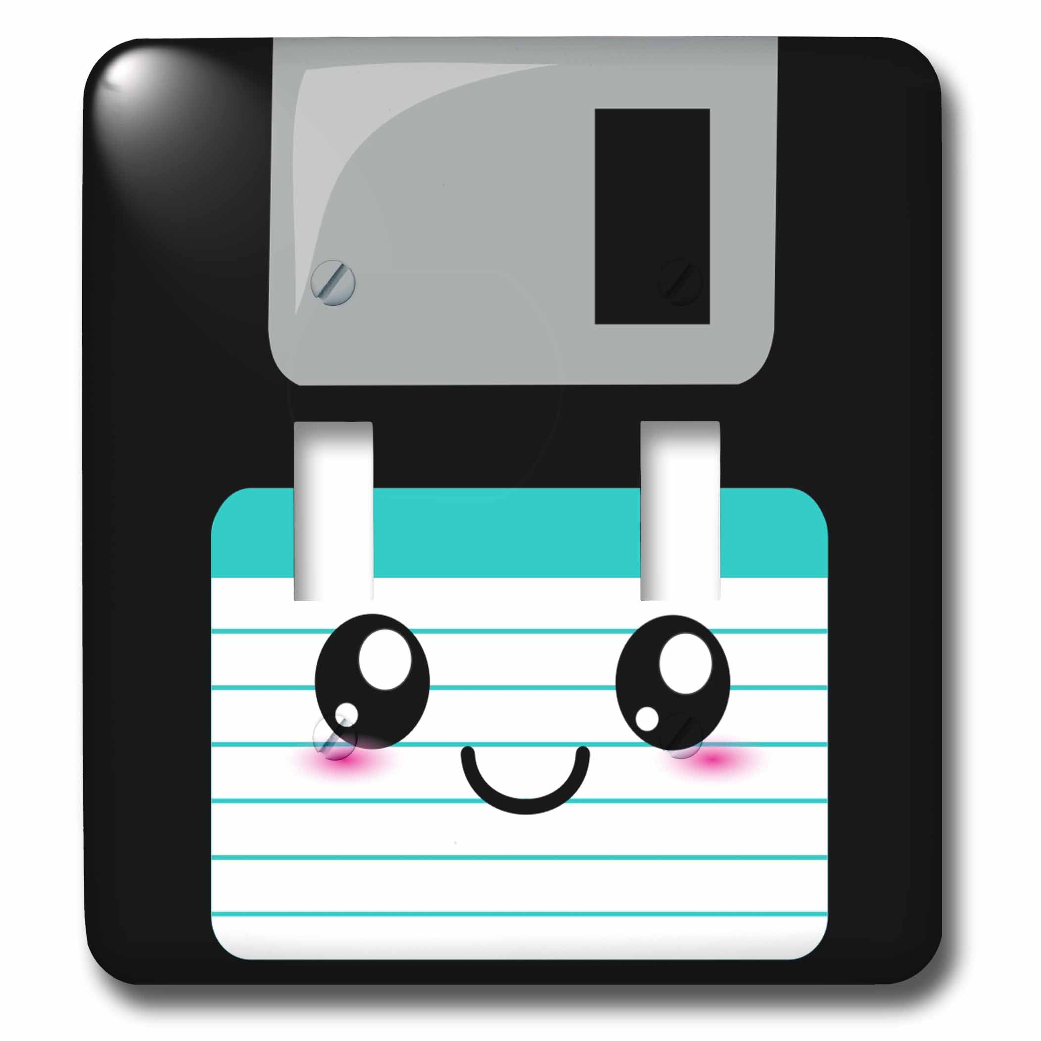 3dRose Kawaii Cute Happy Floppy Disk - Retro computer Geek - Anime ...