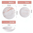 Round Kitchen Dinnerware Set Service for 4 Orange and Grey Marble 12 ...
