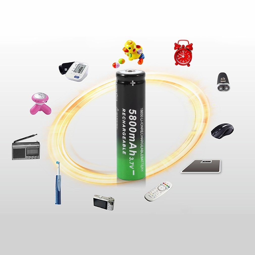 18650 Battery 5800mAh 3.7V Rechargeable Batteries with Battery Charger ...